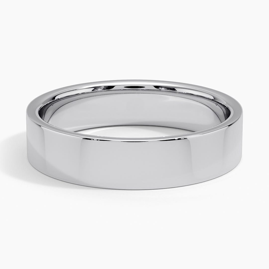 5mm Solid Platinum Wedding Band – Unisex Comfort Fit Ring - Etsy