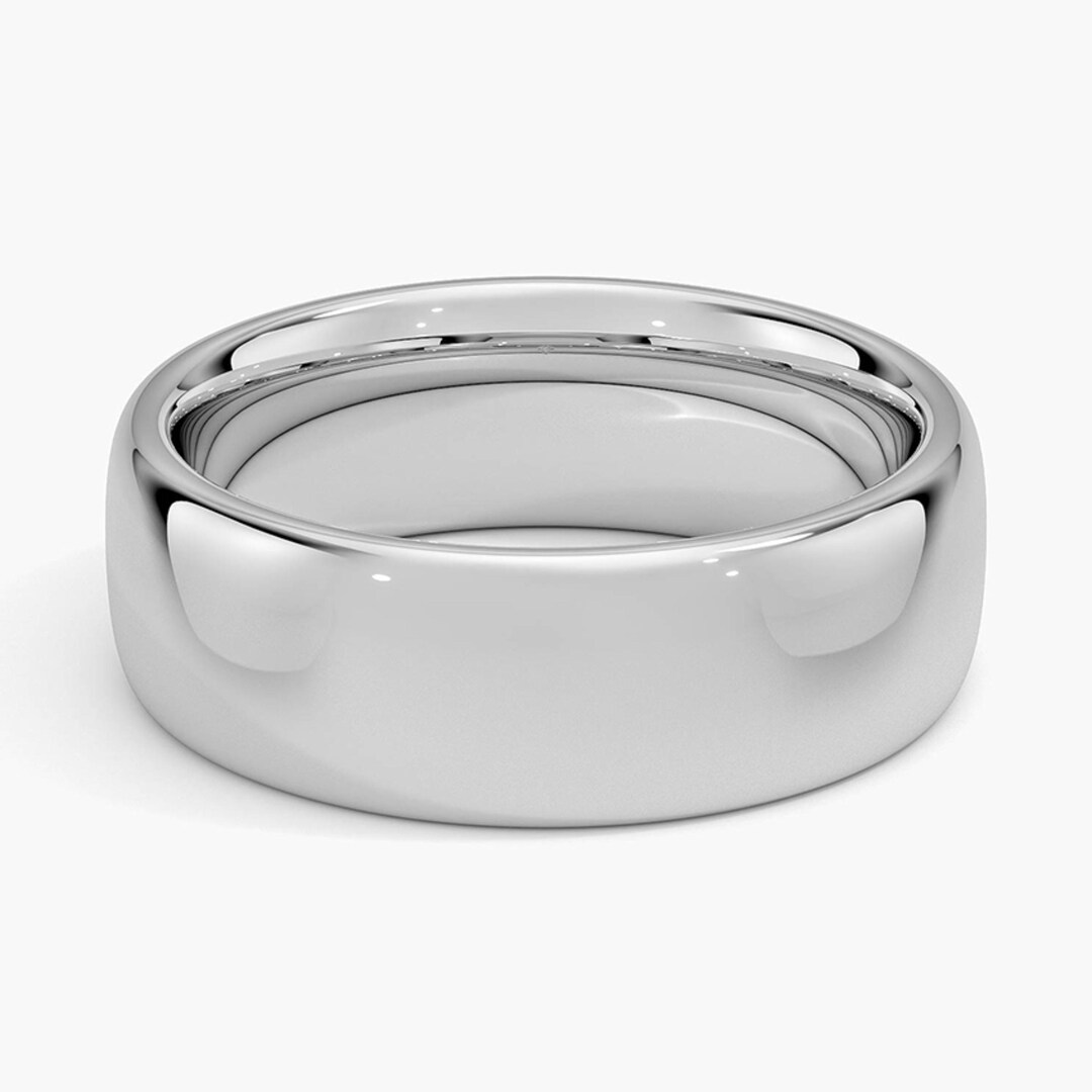 6.5mm Wedding Ring – Classic Gold Band With Matte Finish and Polished ...