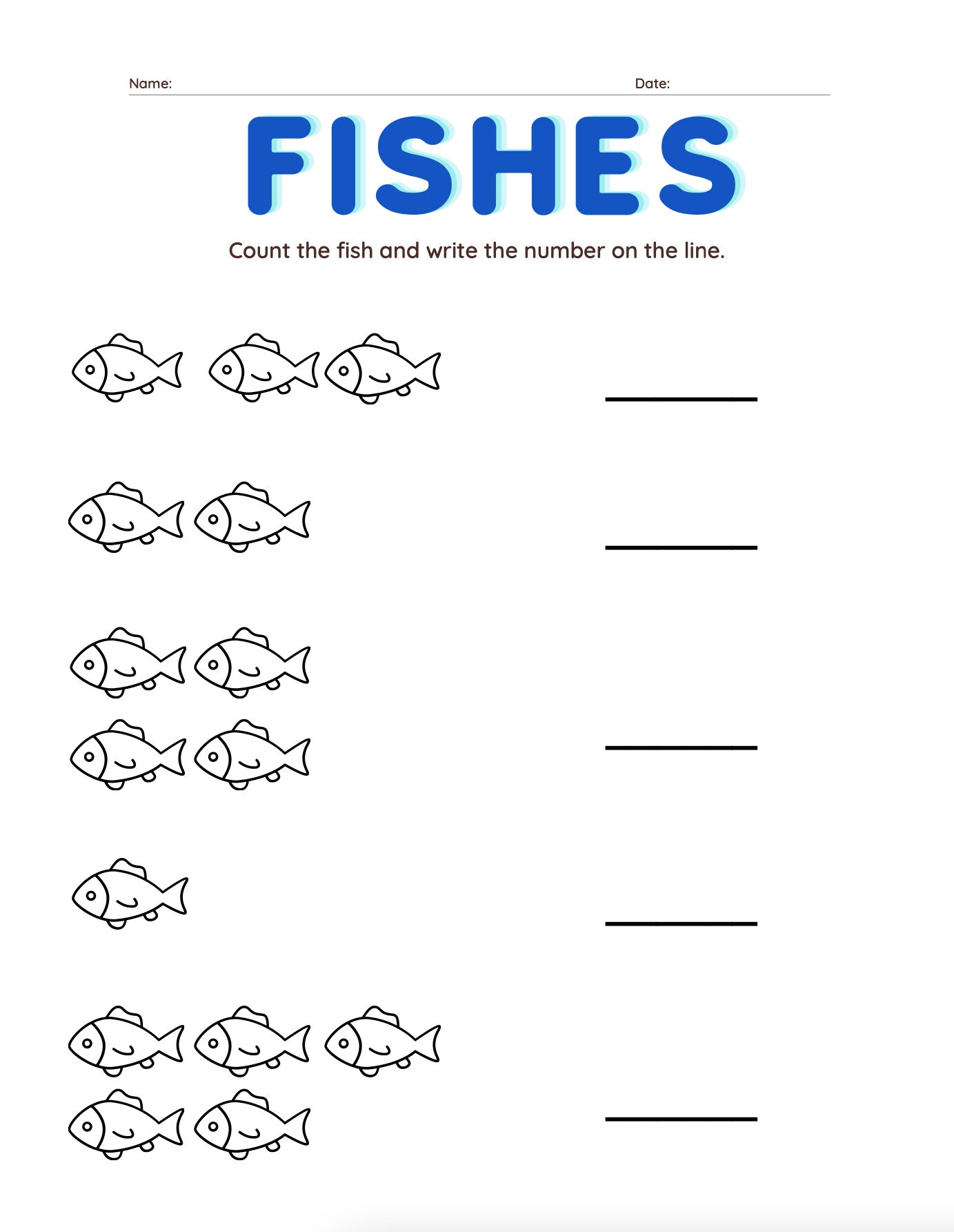 Printable Number Worksheets - Etsy