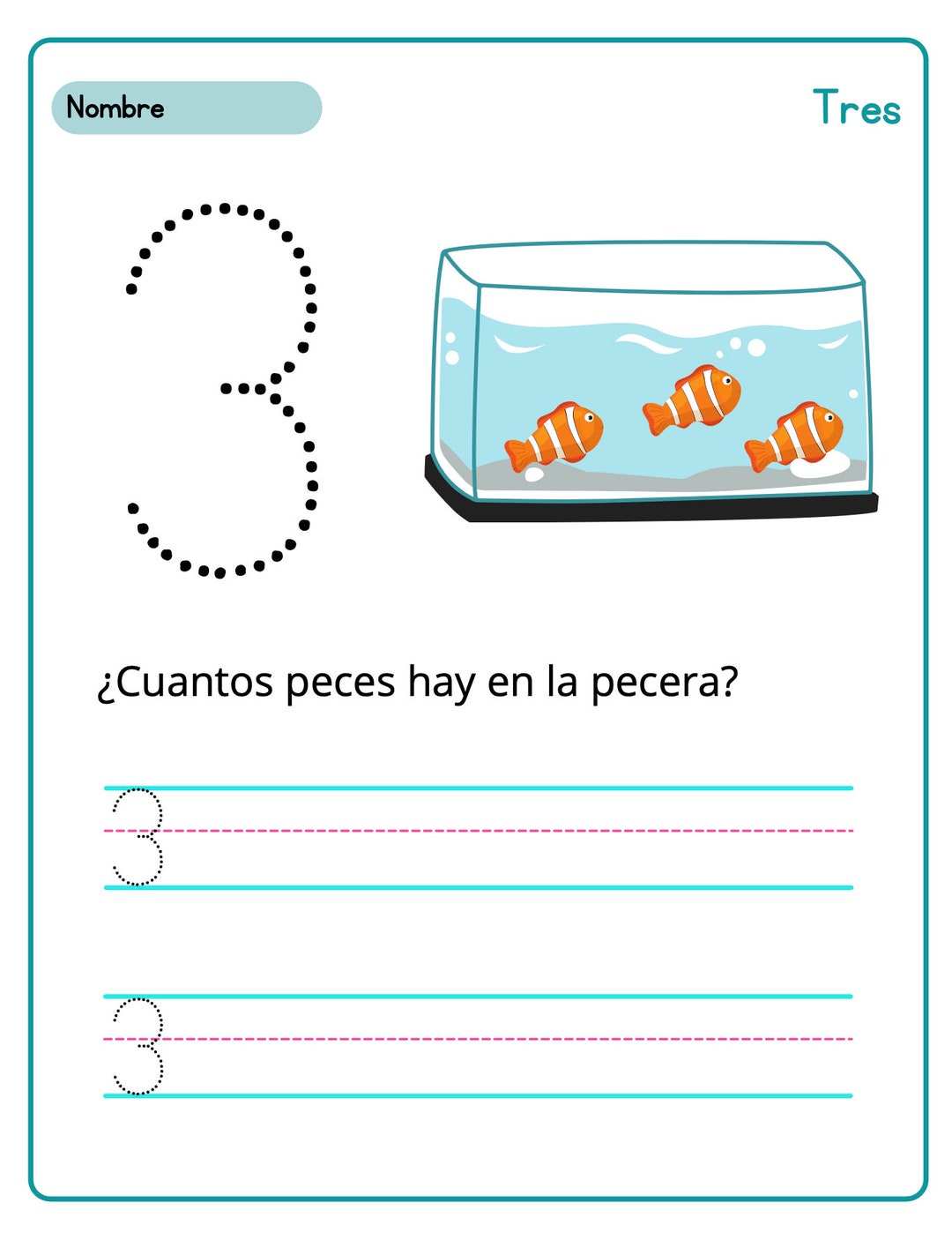Printable Number Worksheets Spanish - Etsy UK
