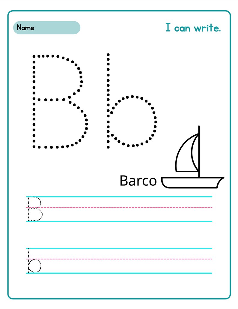 Spanish Letter Tracing Printable Worksheets - Etsy