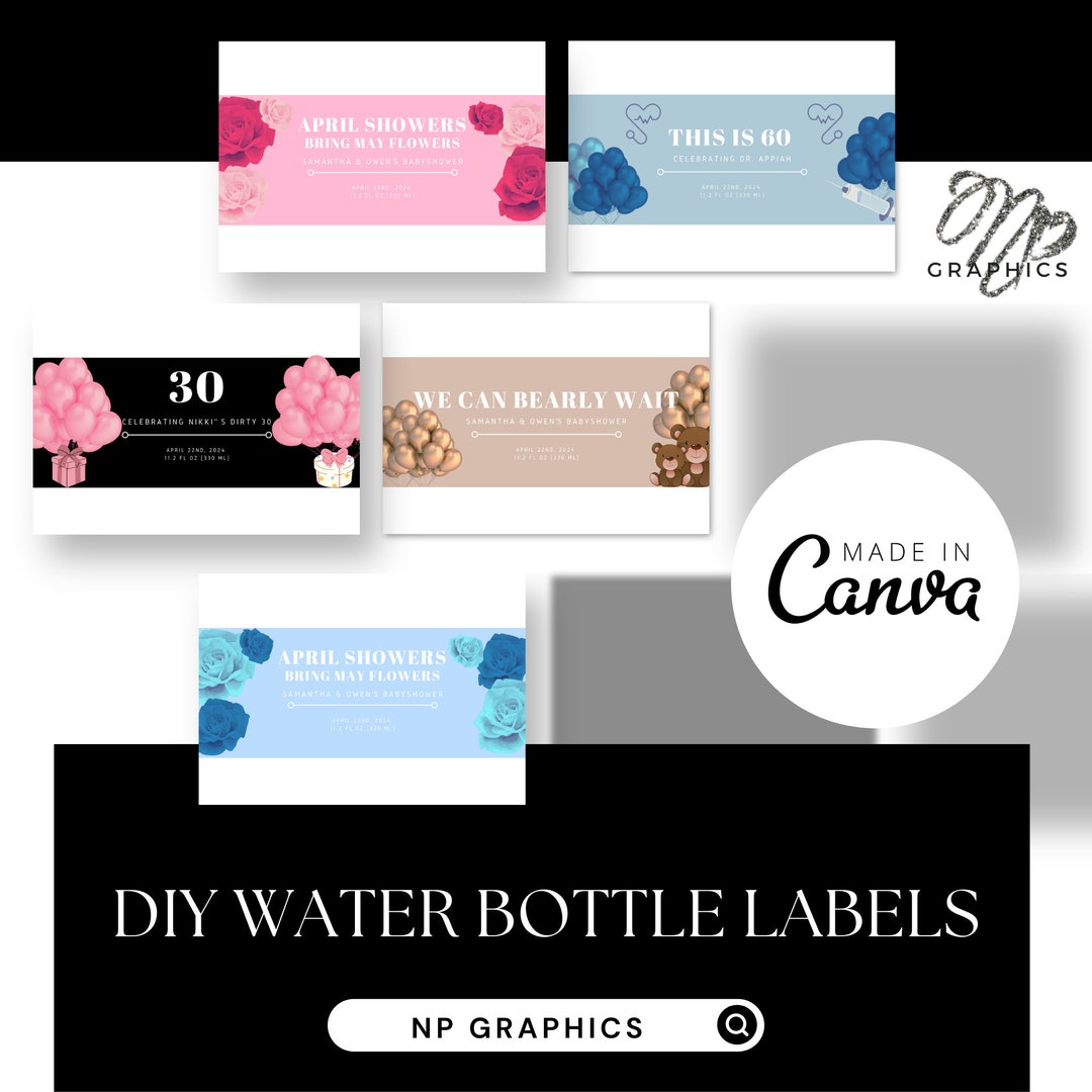 Water Bottle Label Template Editable and Personalized Event Water ...