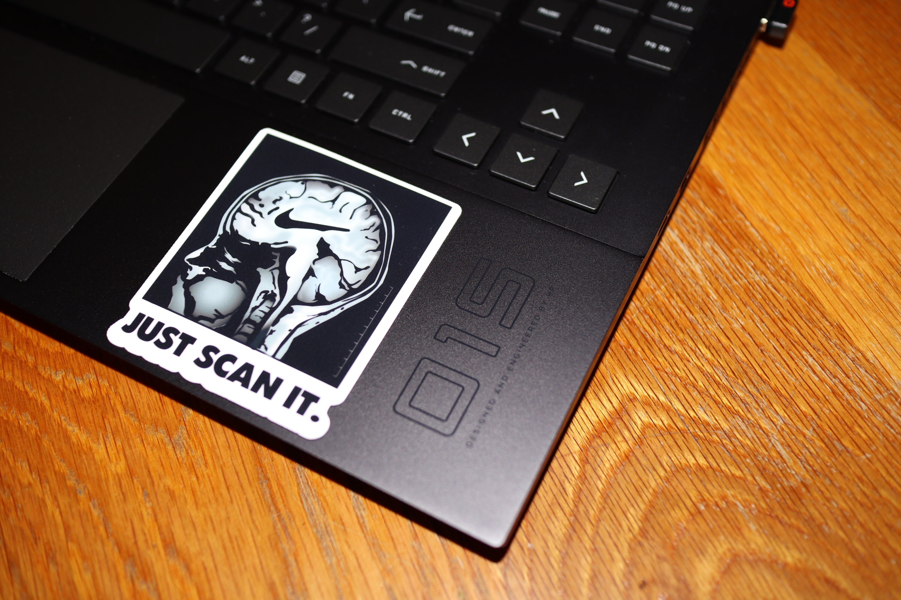 MRI Brain Sticker Just Scan It MRI Nike Vinyl Sticker - Etsy