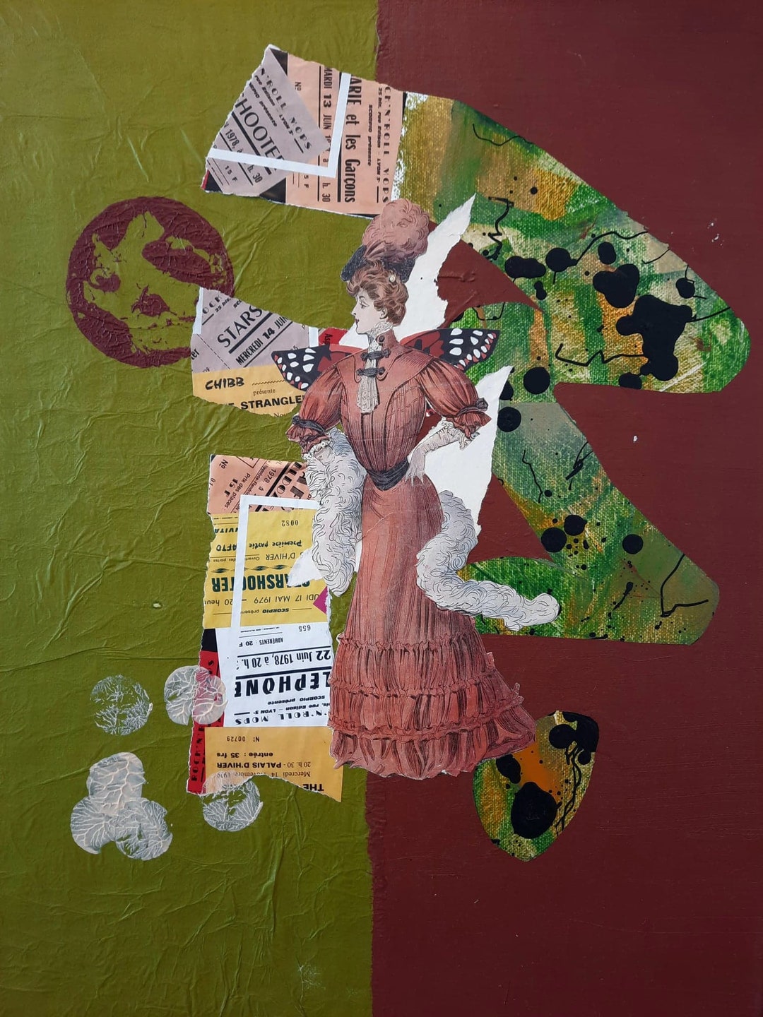 Collage Analog Art on Canvas Vintage Style - Etsy