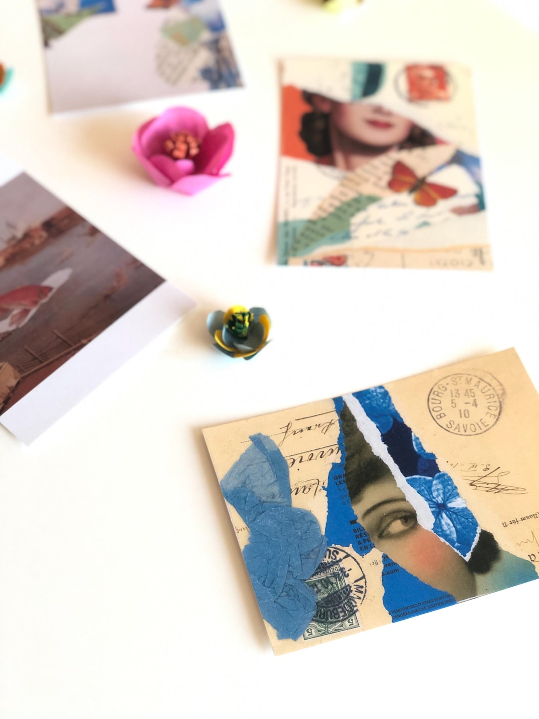 Postcard Format Print Collage Art Landscape and Portrait - Etsy