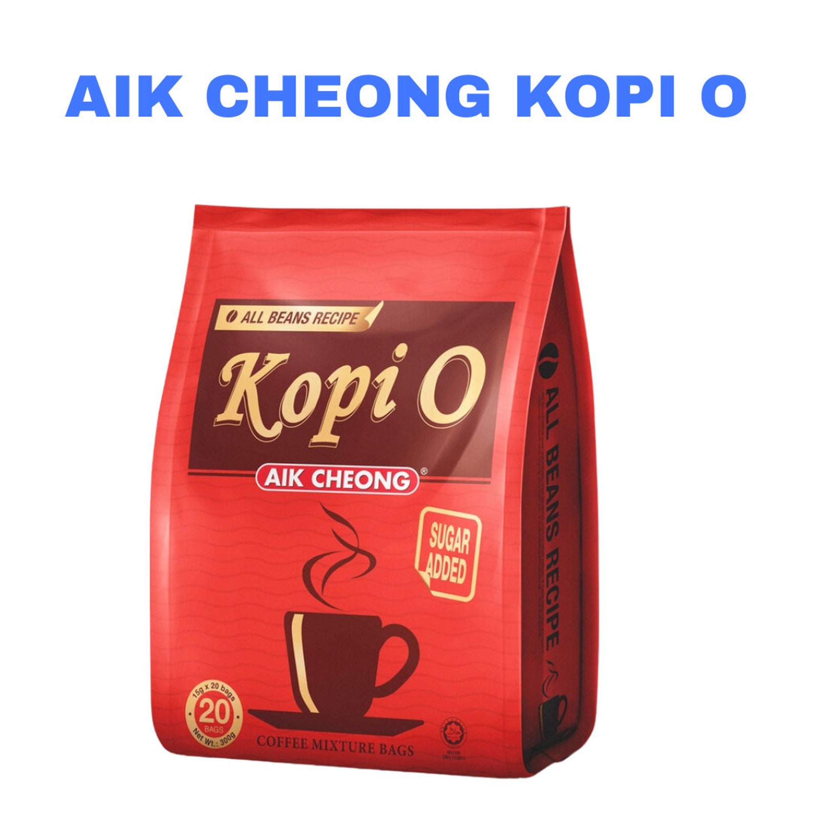 Aik Cheong Kopi O Coffee Mix: Sweetened Blend, 20 Sachets - Etsy
