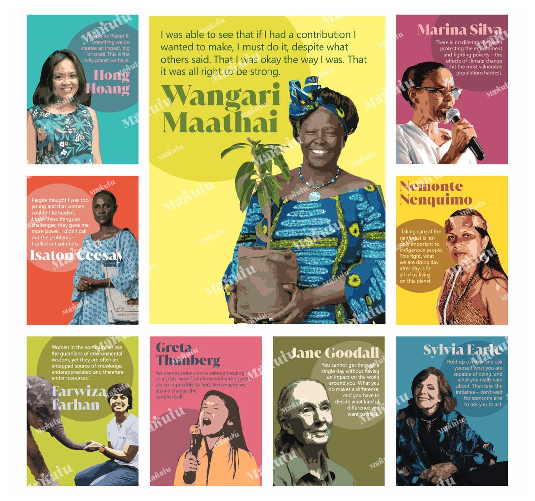 Environmental Inspiring Women Eco Postcards Influential Women ...