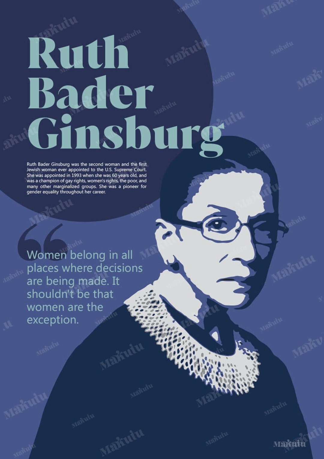 Ruth Bader Ginsburg - A3 Poster Influential Women - Etsy