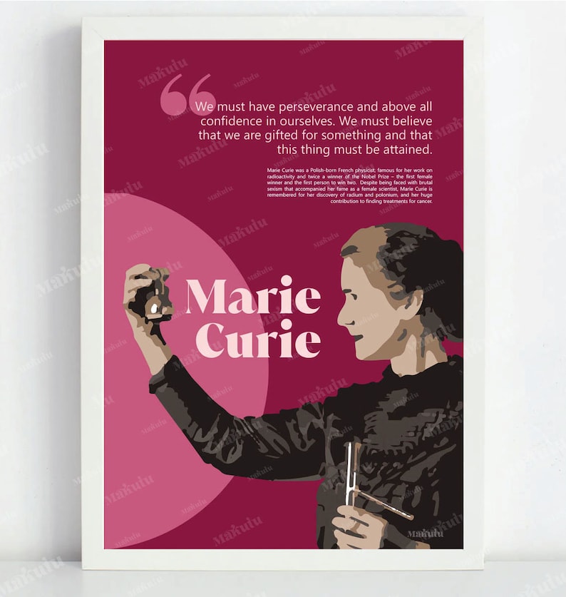 Marie Curie - A3 Poster Influential Women - Etsy