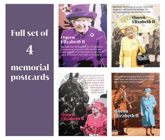 Queen Elizabeth II Memorial Postcard Set - Etsy