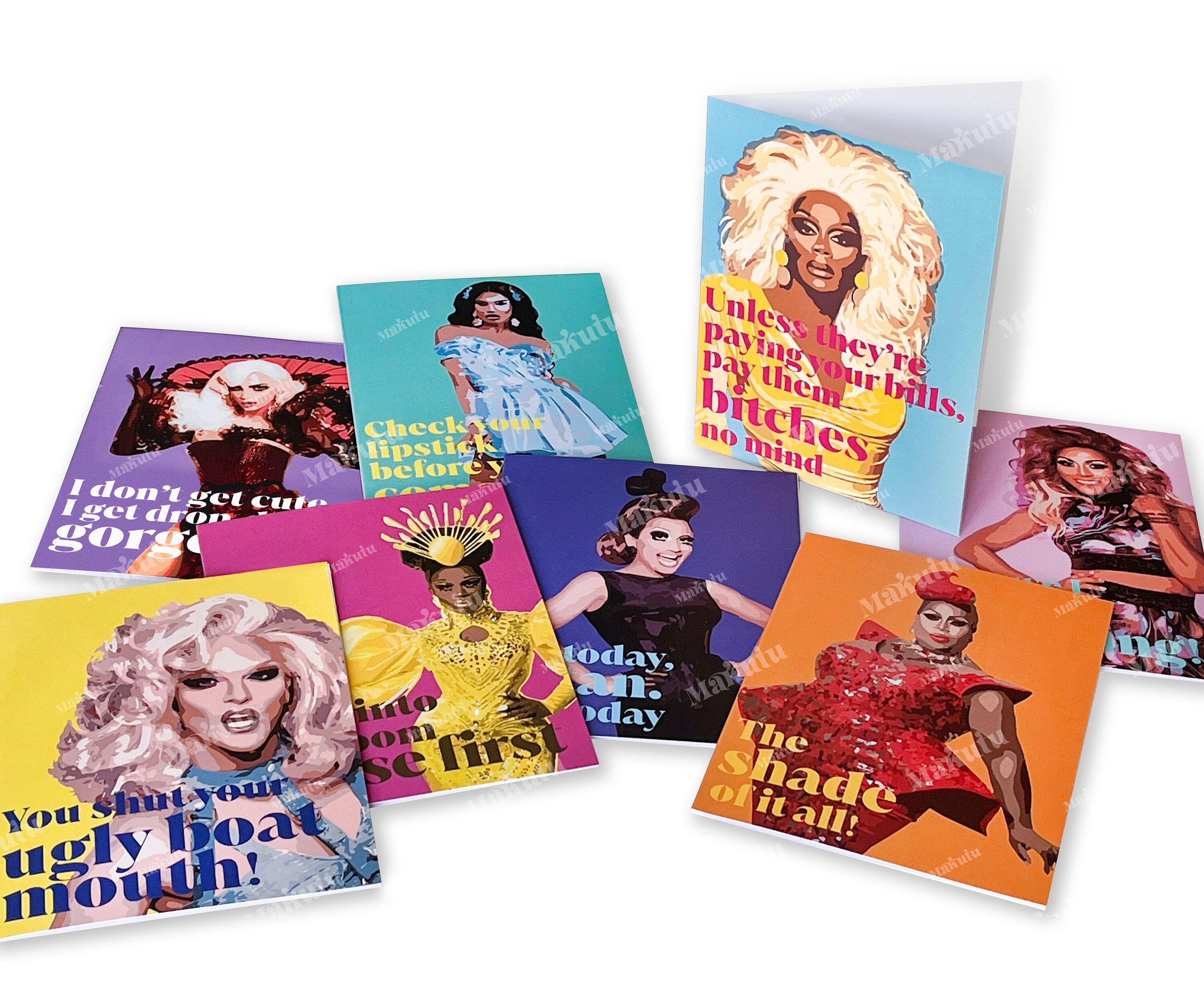 Set of 8 Drag Queen Greetings Cards - Etsy