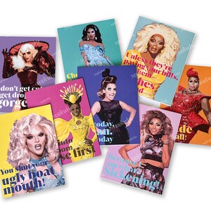 Set of 8 Drag Queen Greetings Cards - Etsy