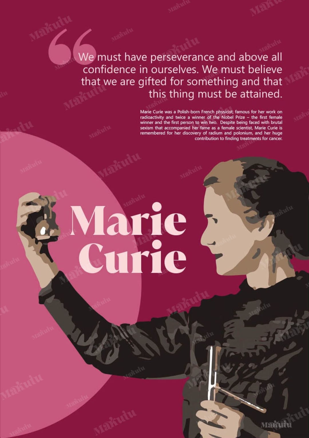 Marie Curie - A3 Poster Influential Women - Etsy