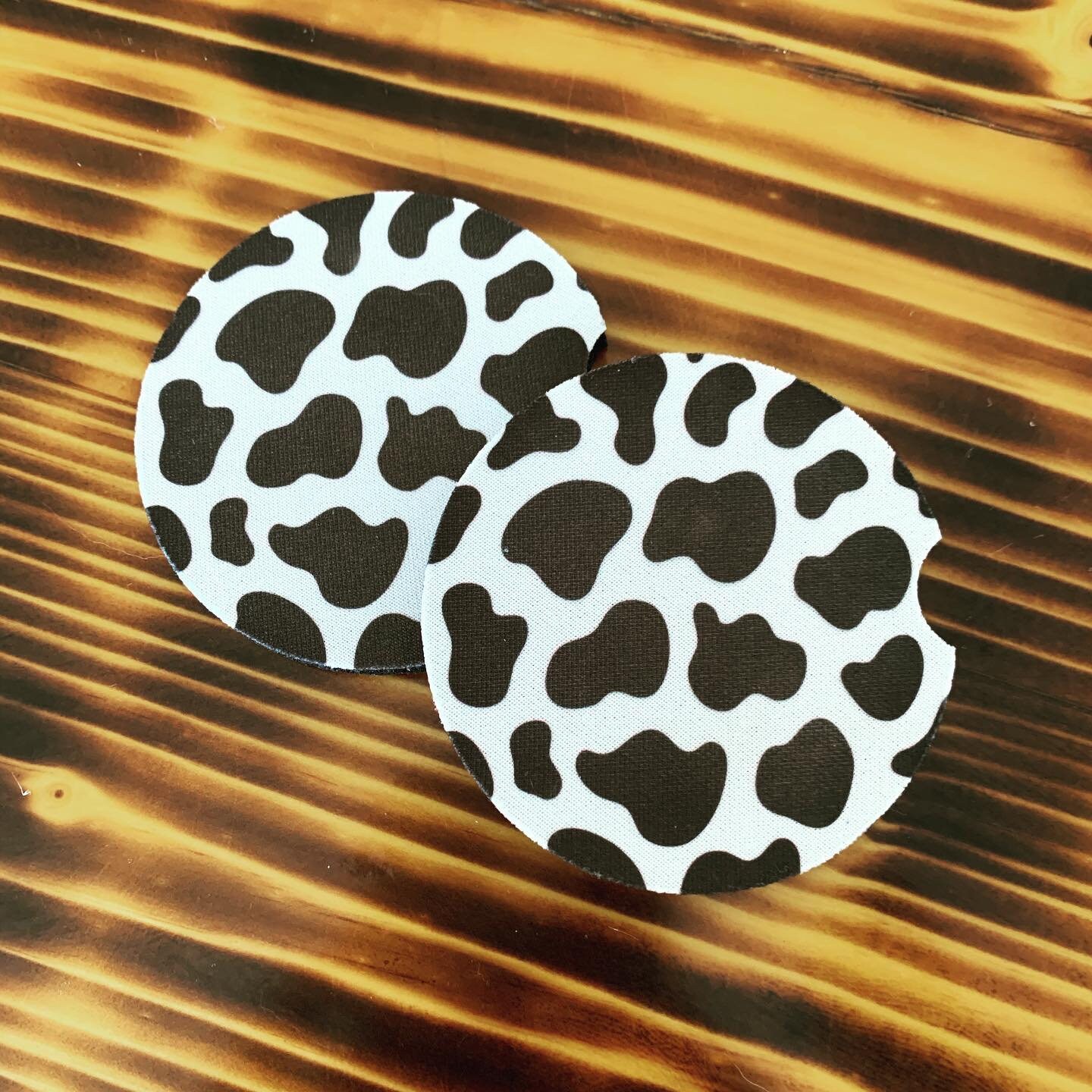 Cow Print Neoprene Car Coaster Set - Etsy