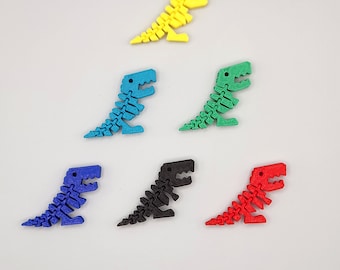 3D Printed Flexi Rex Multiple Colors Flexible Model Fidget Toy Dinosaur ...