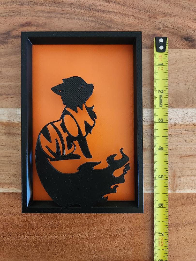 3D Printed Cat Silhouette Art - Etsy