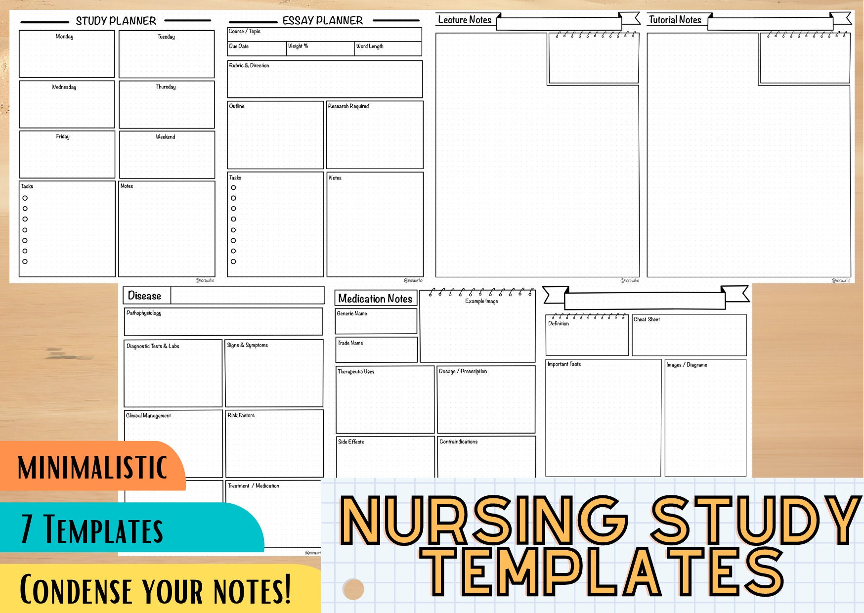 Nursing Study Templates for Goodnotes5 Minimalistic 7 - Etsy