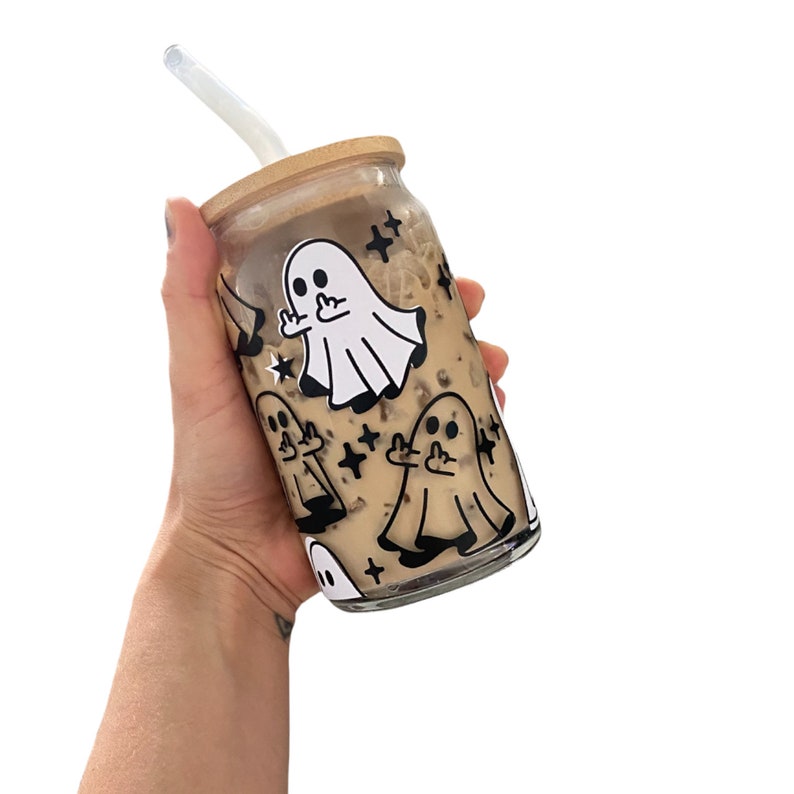 Middle Finger Ghost 16 Oz Libbey Glass - Etsy