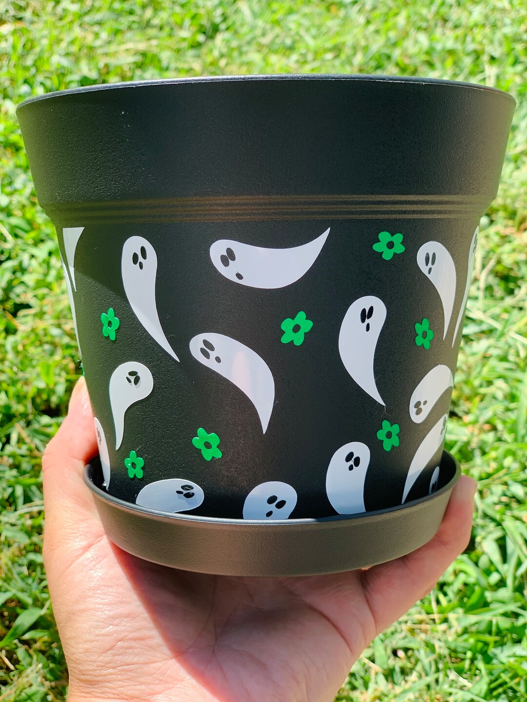 Spooky Ghost Plant Pot Whimsical Design Haunted Garden - Etsy
