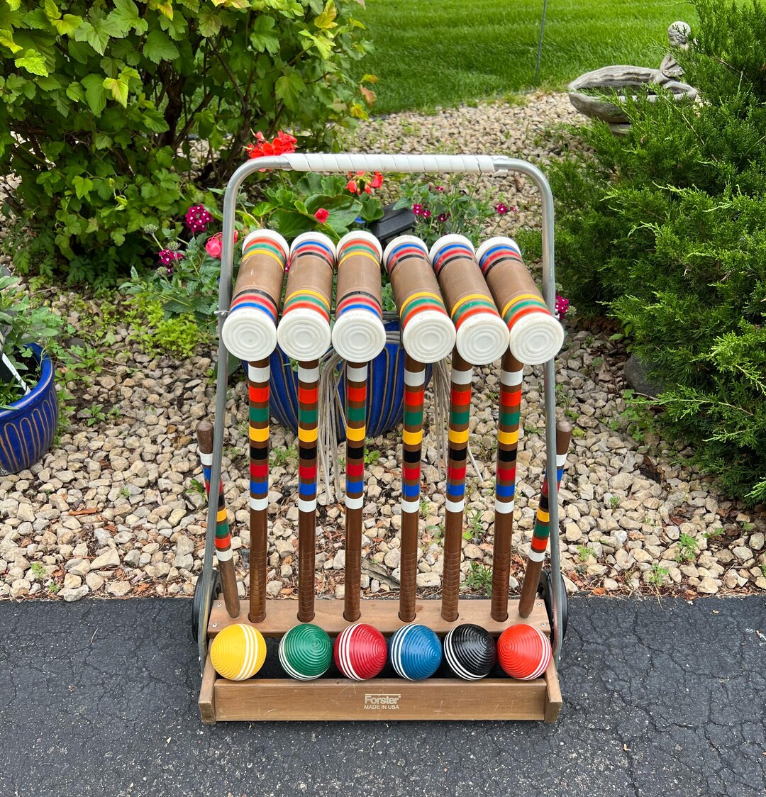 Vintage NEW Forster Croquet Set With Cart 6 Player NEW - Etsy