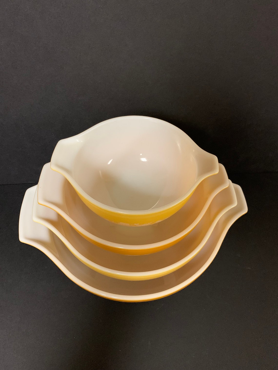 Vintage PYREX Cinderella Mixing Bowls BUTTERFLY GOLD 441 442 443 444 ...