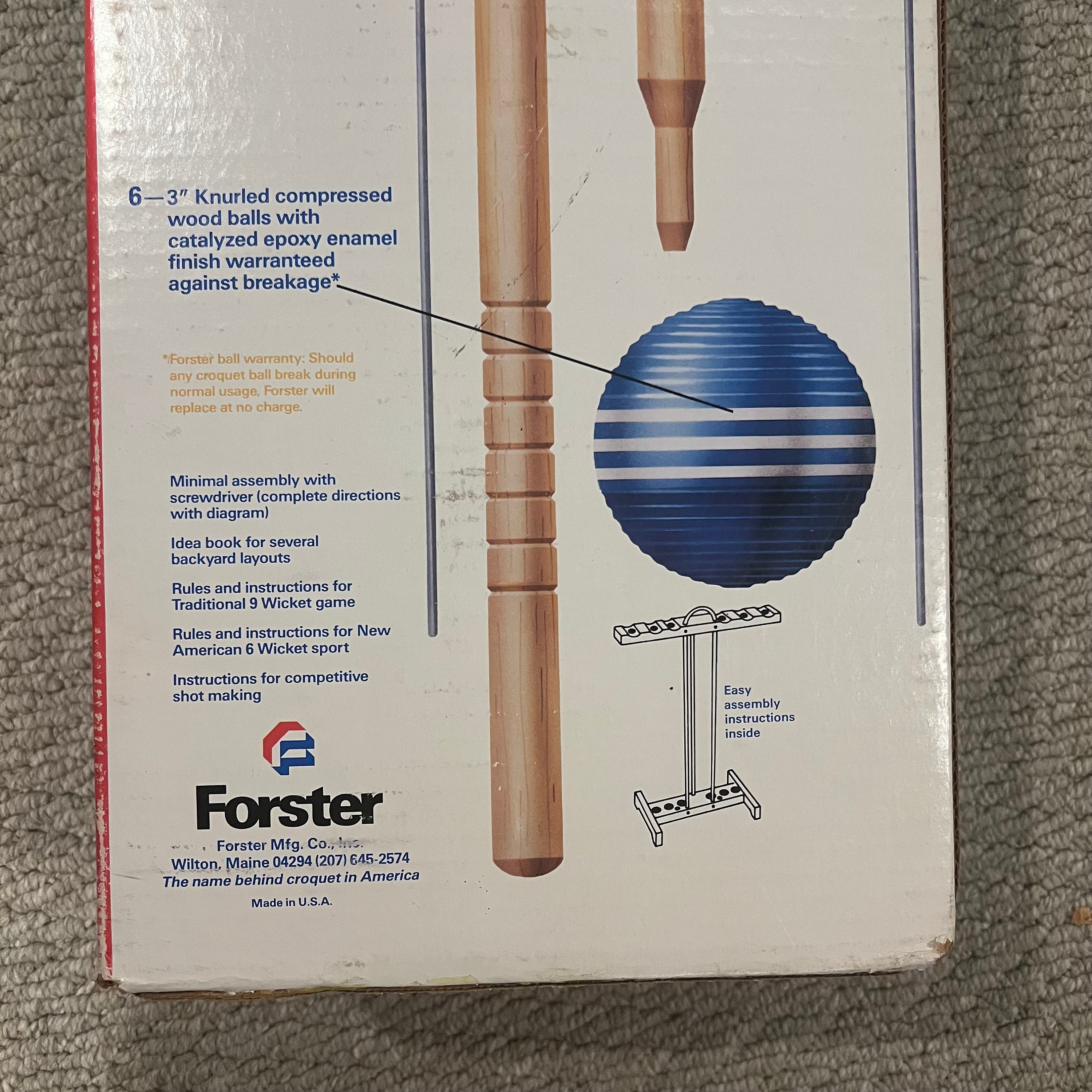 Vintage Forster Wood Croquet 6 Player Set With Stand New - Etsy