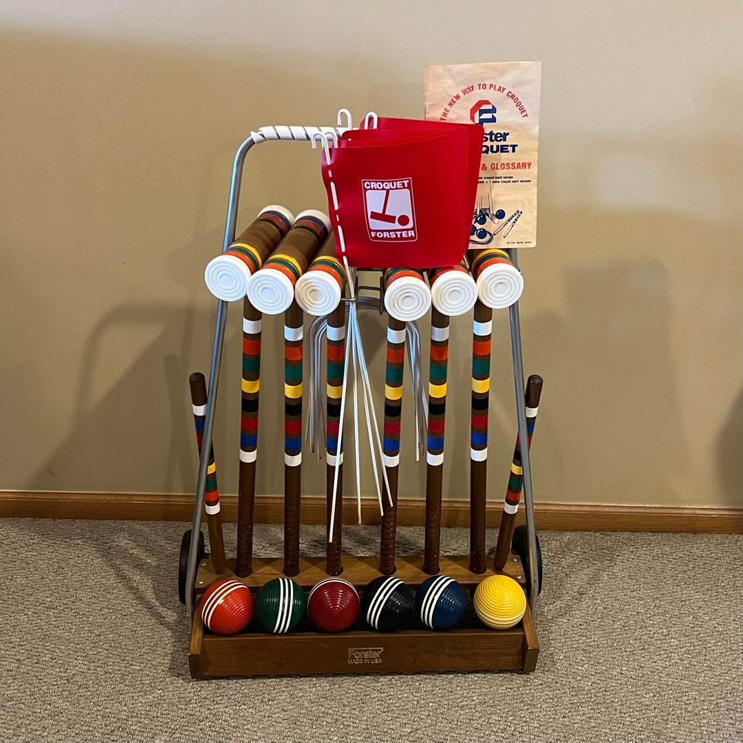 Vintage Forster Croquet Set and Wheeled Stand 6 Player Complete - Etsy