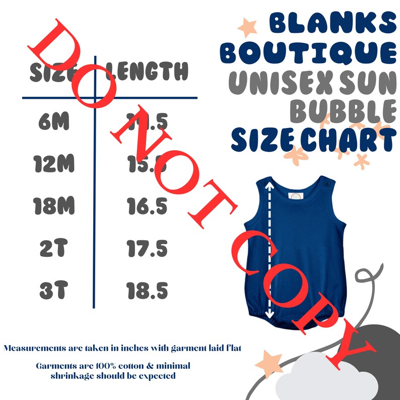 Blanks Boutique Unisex Sun Bubble COLOR and Size Charts! Customizable ...