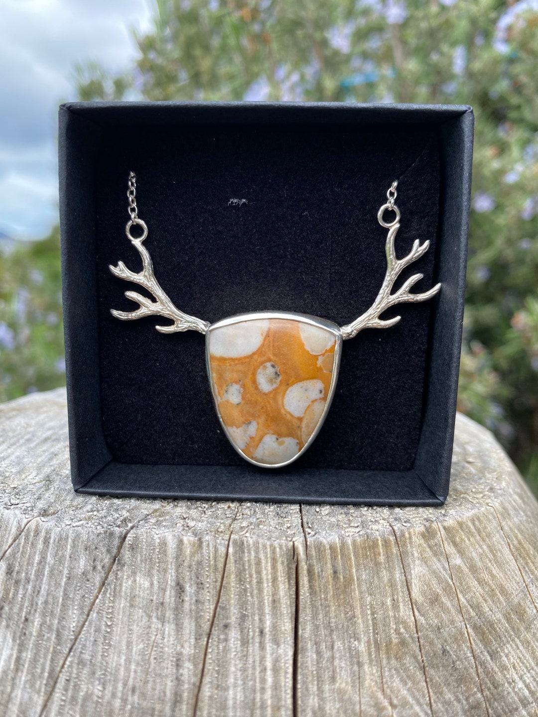 Bambi Jasper Deer Necklace - Etsy