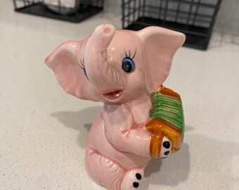 Ceramic Pink Elephant Figurine - Etsy