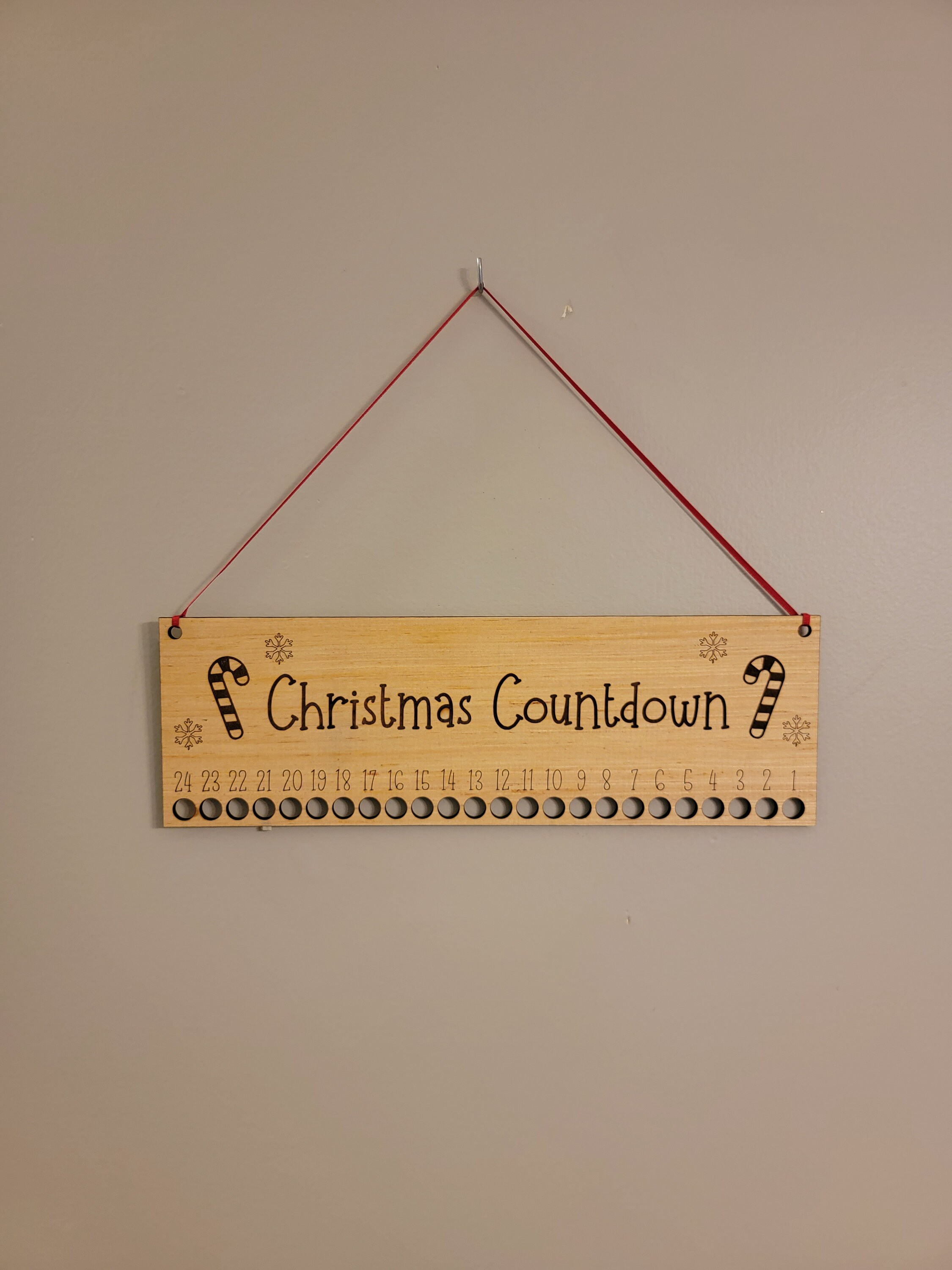 Personalized Candy Cane Countdown Advent Calendar, Candy Cane Holder - Etsy