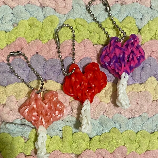 Rainbow Loom Keychain - Etsy