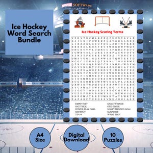 Ice Hockey Word Search Puzzle Bundle: 10 Printable Games (PDF & PNG) - Etsy