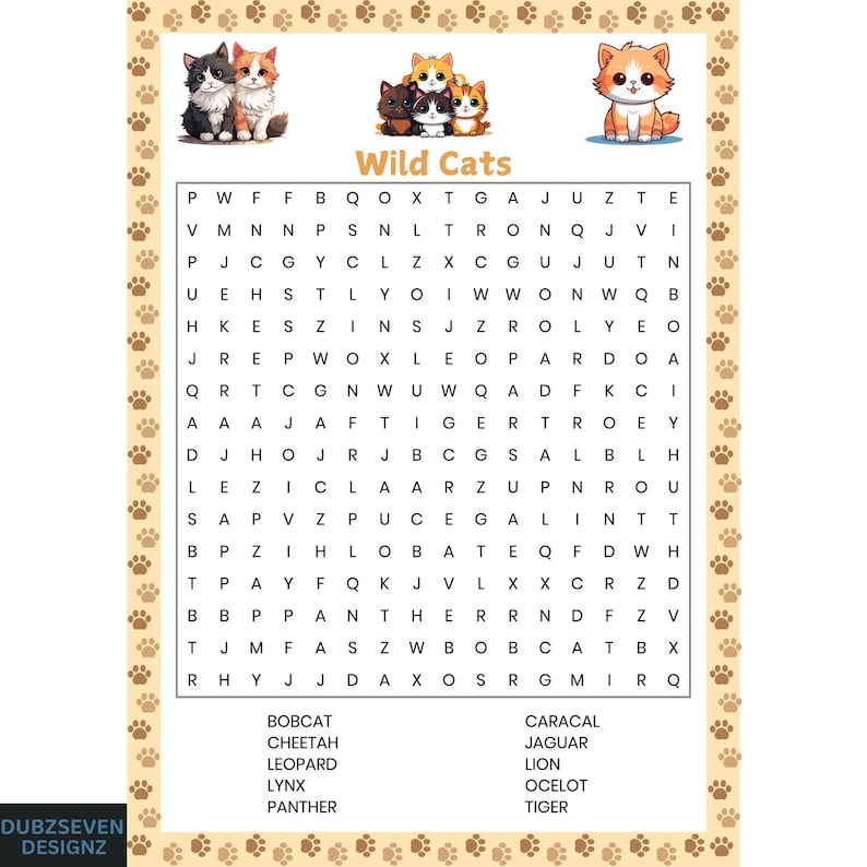 Cat Breeds Word Search Bundle: 15 Printable Puzzles (PDF) - Etsy Israel