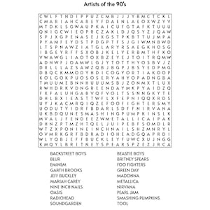 90s Word Search Printable: Nostalgic TV Shows (digital Download) - Etsy