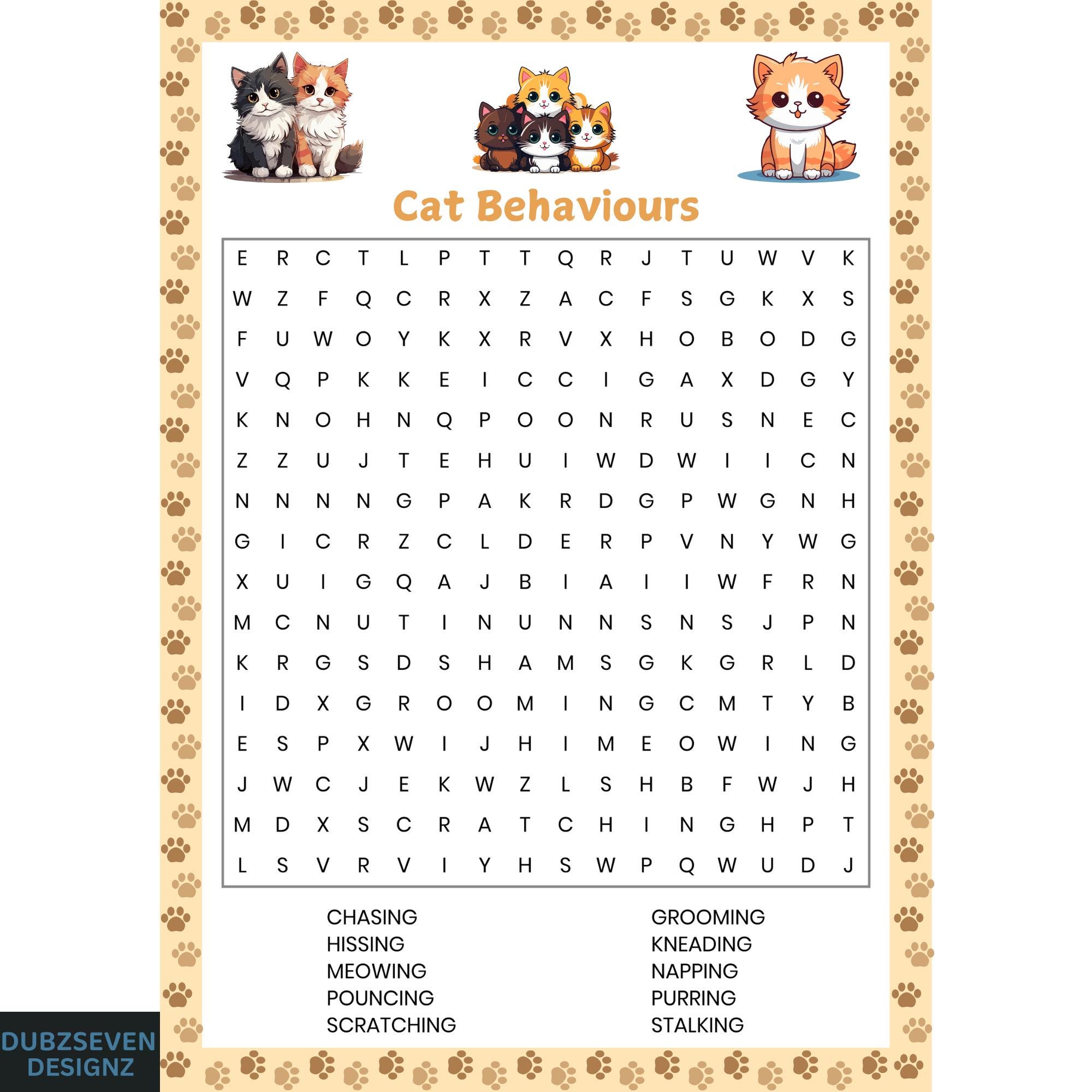 Cat Breeds Word Search Bundle: 15 Printable Puzzles (PDF) - Etsy