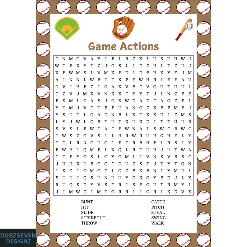 Baseball Word Search Bundle: 10 Printable Puzzles (PDF) - Etsy