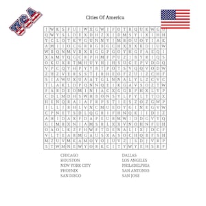 Word Search | United States Cities Word Search Bundle| Printable PDF ...