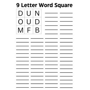 9 Letter Word Puzzle Bundle 3/26 Puzzles/target Word/party Word Game ...