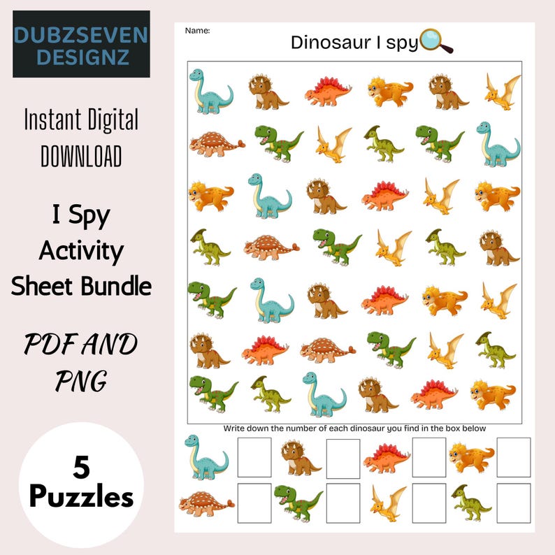 I Spy Animals Printable Activity Sheets: Fun Educational Puzzles ...