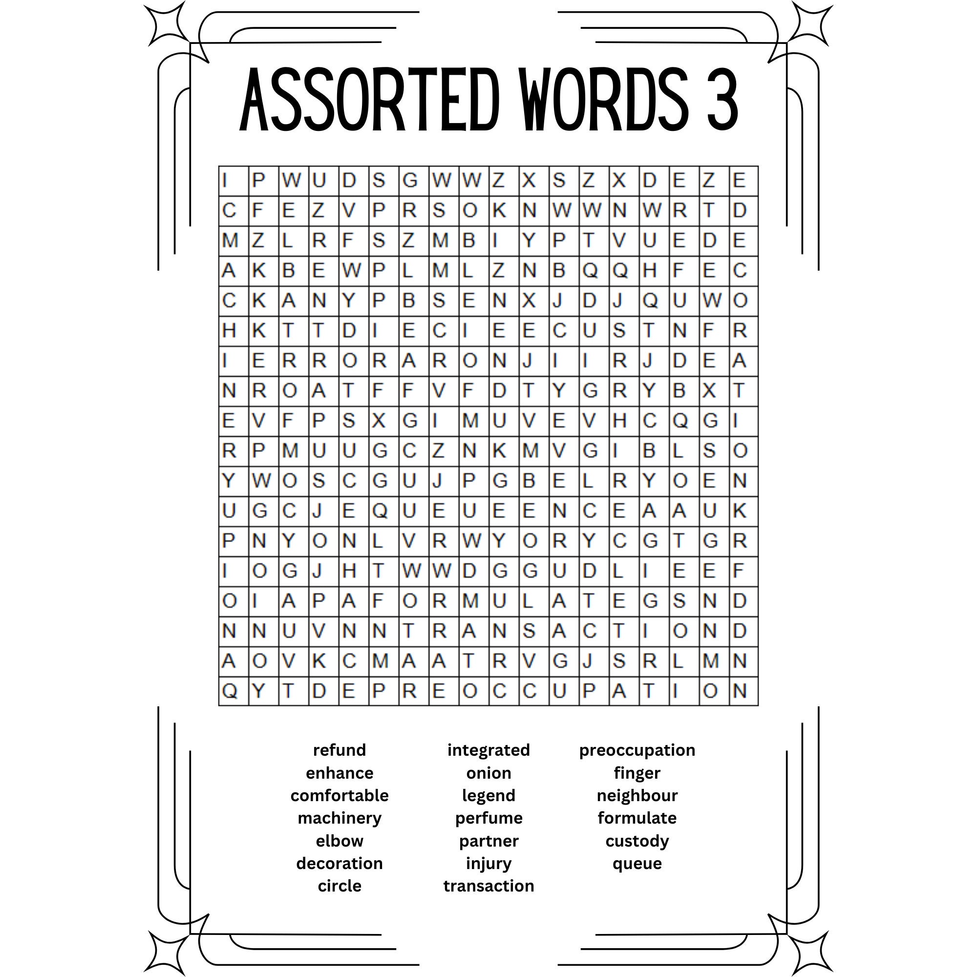 Word Search Printable Puzzle Instant Download,30 Printable Puzzle Pages ...