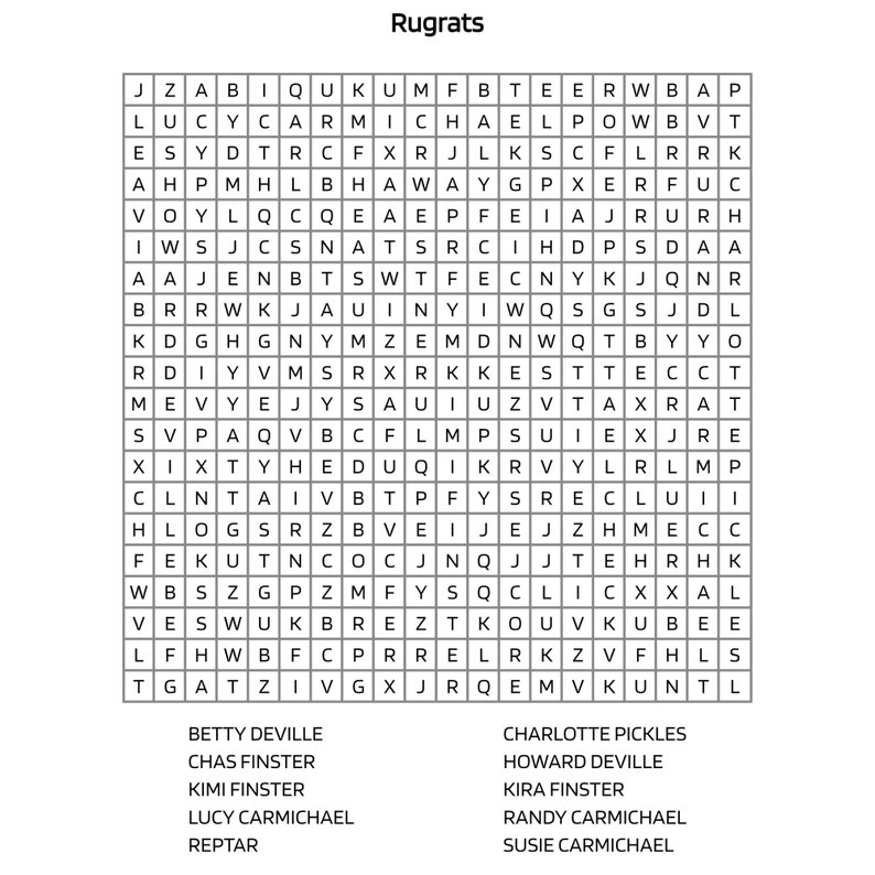 90s Cartoon Word Search: Nostalgic Fun (digital Download) - Etsy