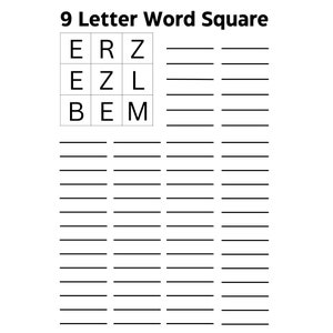 9 Letter Word Puzzle Bundle 3/26 Puzzles/target Word/party Word Game ...