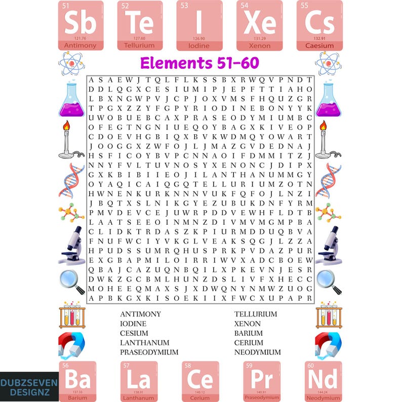 Elements of the Periodic Table Word Search Bundle 12 Wordsearches ...