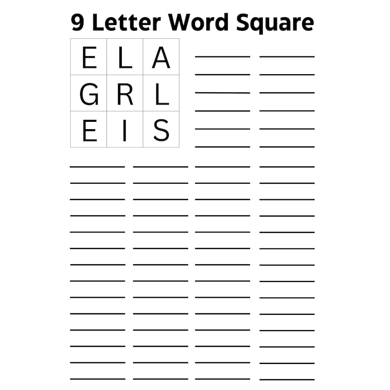 9 Letter Word Puzzle Bundle 3/26 Puzzles/target Word/party Word Game ...