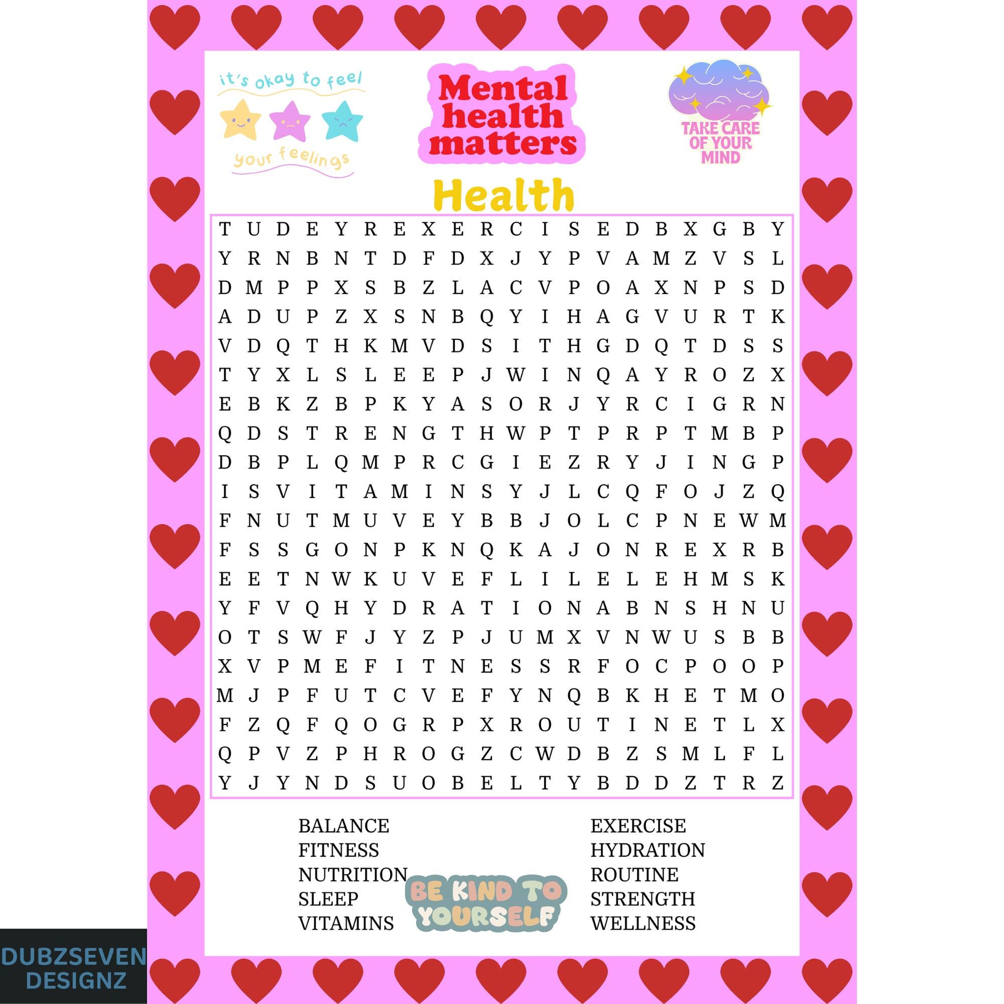 Self-care Word Search Bundle: 10 Printable Puzzles (PDF) - Etsy