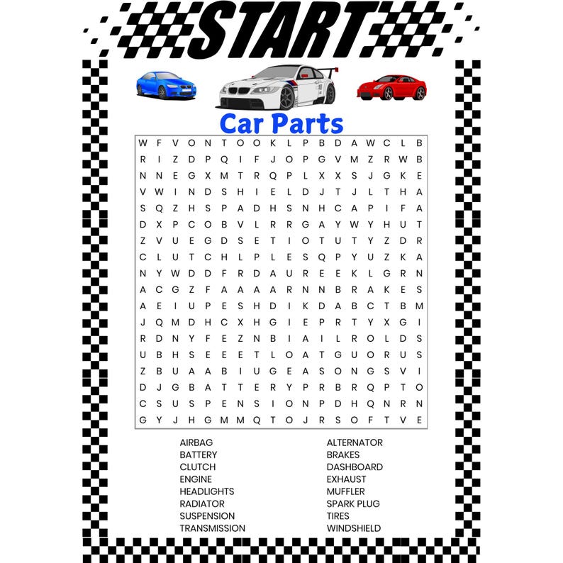 Car Word Search Bundle: 10 Printable Puzzles (PDF/PNG) - Etsy