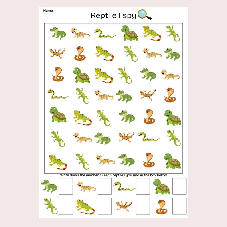I Spy Animals Printable Activity Sheets: Fun Educational Puzzles ...