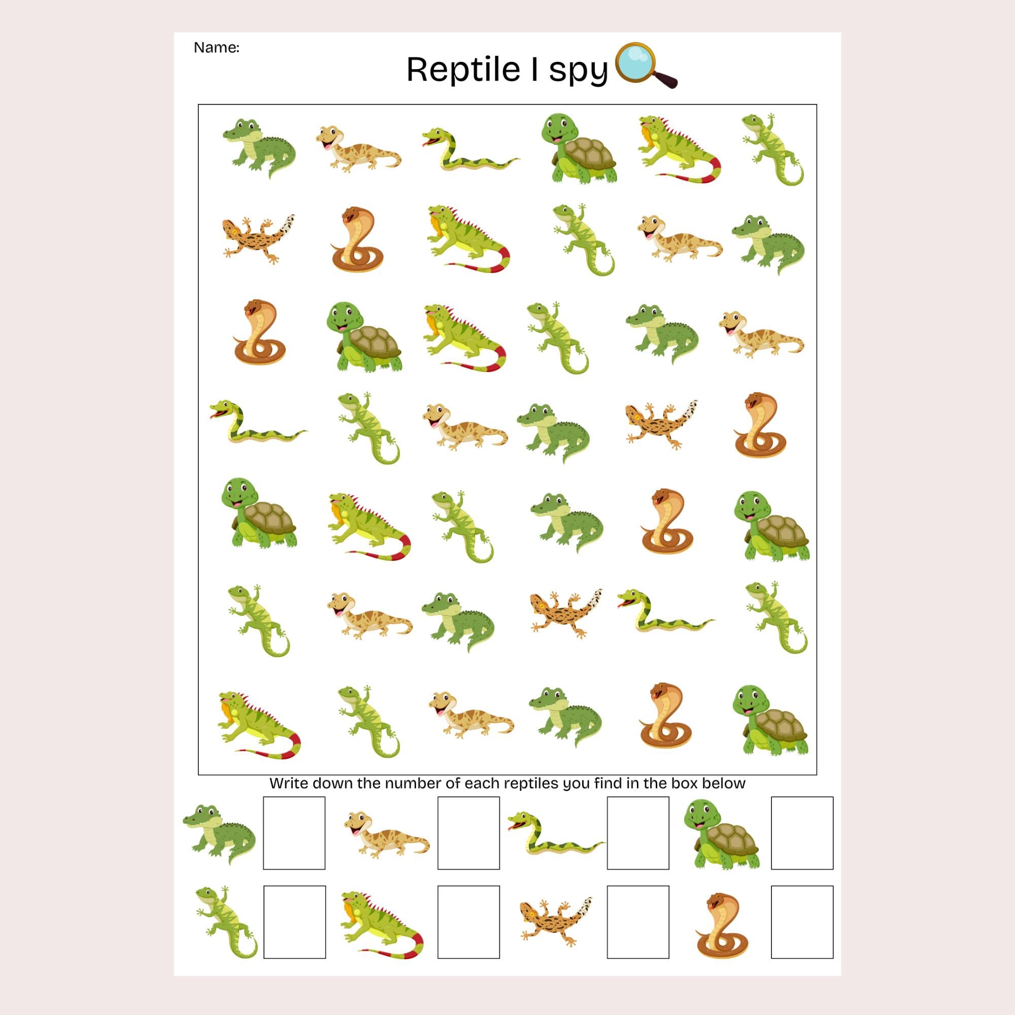 I Spy Animals Printable Activity Sheets, Educational Puzzles, Seek and ...