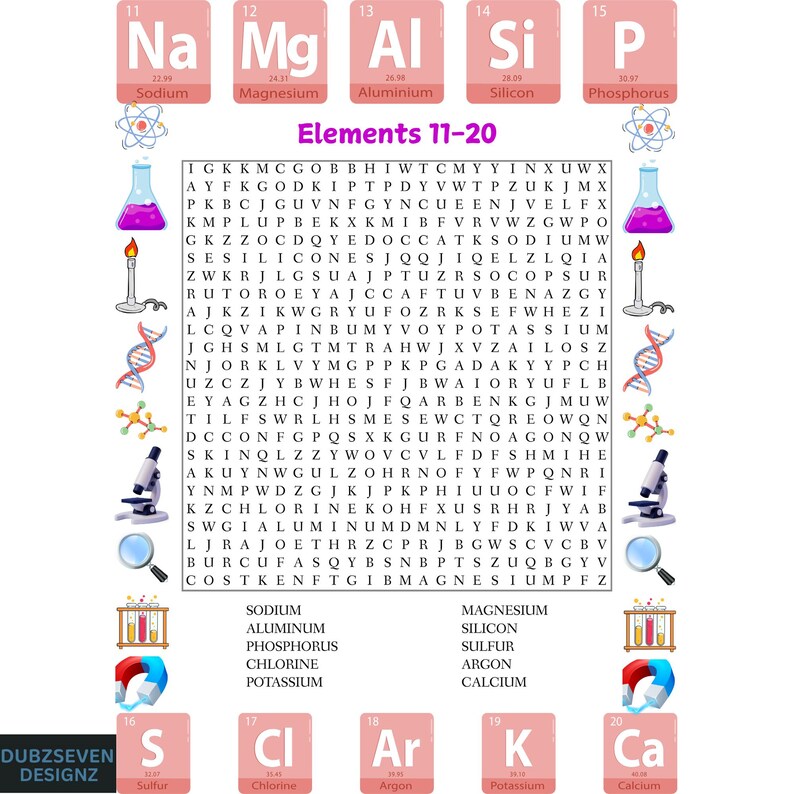 Elements of the Periodic Table Word Search Bundle | 12 Wordsearches ...